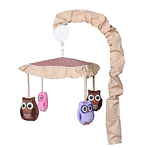 BabyFad Owl Pink 9 Piece Baby Crib Bedding Set