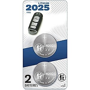 (2 Pack) CR2025 2025 Remote Key FOB Battery OEM 2009-2020 Replacement for Toyota Mazda 3 6 CX-3 CX-5 CX-9 MX-5 Miata Yaris IA Scion Smart KR55WK49383, WAZX1T768SKE11A03, A04 – (W. Instructions)