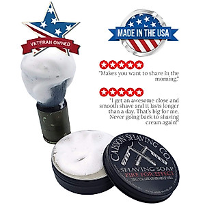 CAISSON SHAVING CO. Fire For Effect Shaving Soap. Veteran Owned Veteran Made. 4 oz can.