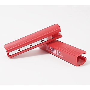 Slitit Plastic Package Opener, 2-PACK – Cutter Tool for Safe and Fast Opening of Blister Packs, Clamshell Packages and Sealed Plastic Packaging. Unbreakable. (Red)