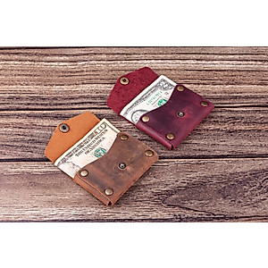 Handmade Card Holder, Minimalist Card Case, Slim Wallet, 100% Leather, Wallet with Card Holder, Minimalist Design (Brown)