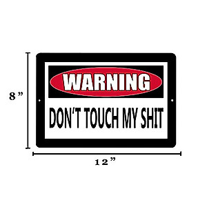 Rogue River Tactical Funny Metal Warning Tin Sign Wall Decor Man Cave Bar Don't Touch My
