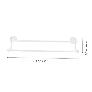 Cabilock 1 PC Double Bar Towel Rack White Bathrobe Towel Organization Bar Double Towel Bar Bathroom Towel Bar Decor Bath Towel Holder Hangers Hand Towel Rail Artistic Accessory Swivel Brass