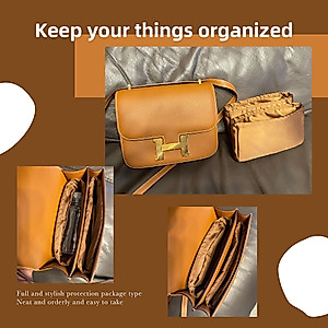 DGAZ Silk Purse Organizer Insert Fits Constance 19/New19/24/New24 bag，Silky Smooth Bag Organizer，Luxury Handbag & Tote Shaper（Gold，newC19）
