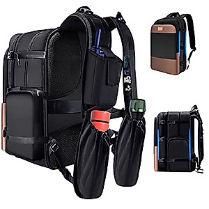 ZINZ Slim Expandable Travel Laptop Backpack 15.6 Inch with Patented Shoulder Pockets and USB, Versatile Anti-Theft Business Backpack Daypack with Ultra Capacity for Work/School/Hiking/Camping,Black