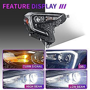 Archaic Headlights Assembly Compatible with 2018-2021 GMC Terrain SL SLE SLT,for OE Xenon/HID,Passenger Side/Right,84312727, 84610586, 84751230