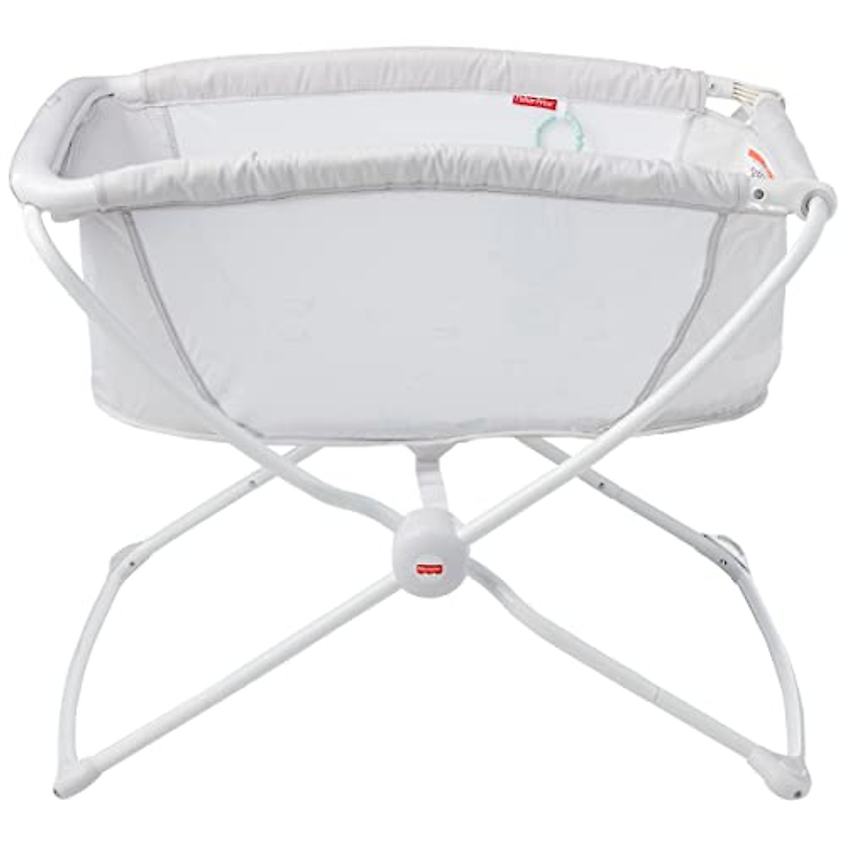 Fisher-Price Rock with Me Bassinet Color Scoops, Travel Baby Crib with Rocking Motion