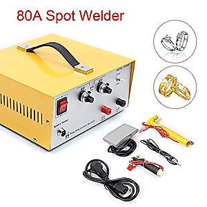 Jewelry Spot Welding Machine, 110V 80A Pulse Sparkle Spot Welder Portable Spot Welding Machine with Foot Pedal for Jewelry Gold Silver Platinum