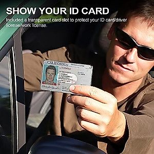 umoven Minimalist Wallet For Men - Aluminum Slim Stretchable Belt Draw-Out Metal Wallet with 1 Clear window ID Badge Holder, Holds up 15 Cards with Cash Strap. (Clip-Grey)