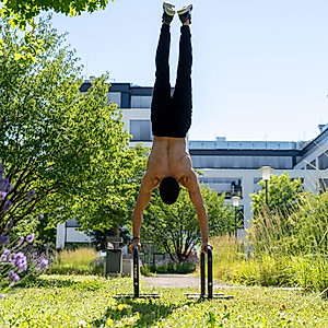 PULLUP & DIP Fitness Parallettes, Medium Parallette Bars For Calisthenics, Crossfit & Gymnastics, Handstand Bars With Extra Wide Handle & No Wobbling