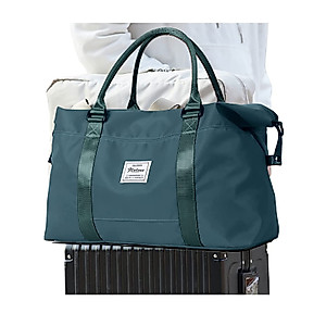 Sport Travel Duffle Bag Large Gym Tote Bag for Women, Weekender Bag Carry on Bag for Airplane, Ladies Beach Bag Overnight Bag Waterproof Bag Luggage Bag with Wet Bag Peacock Blue