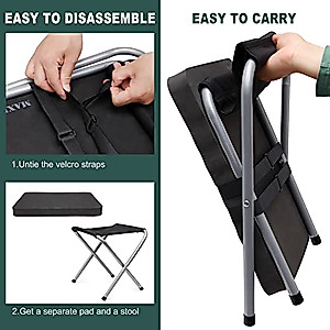 MAXPACE Garden Kneeling Pad and Foldable Gardening Stool 2 in 1, Extra Thick Soft Water-Resistant Comfortable Durable Foam Knee Pad Mat Cushion Garden Kneeler and Seat for Gardening, Mechanics, Work