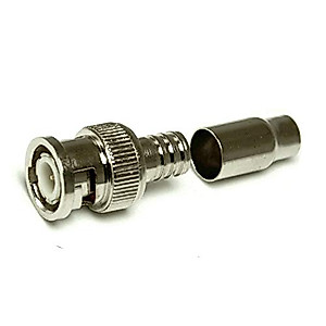 100 Pack Lot - RG59 2pc Coax Coaxial BNC Crimp On Male Connector Plug Ends CCTV