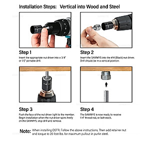 Everflow Sammys 8037957-25 DSTR 1-1/2 3/8 Inch Screw Vertical Threaded Rod Anchor Designed for Steel Structure, Steel, Electro-Zinc, Corrosion Resistance, 12-24 x 1-1/2 Inch Screw Length (pack of 25)