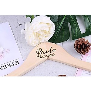 Personalized Wedding Dress Hanger Engraved Wood Custom Bridal Party Bridesmaid Gift Anniversary Wife Gift