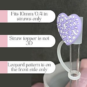 4 PCS Stanley Straw Cover Cap for Stanley Cup Straw Topper pack of 10mm, Cute Heart Straw Covers, 40 Oz Straw Caps Stanley Cup Tumblers Accessories