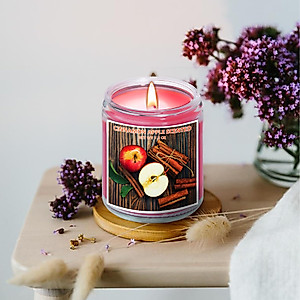 AharHora Cinnamon Apple Scented Candle, 7.2oz Jar Candle Gifts for Women Men, Fall Autumn Candles for Home Scented, Soy Wax Candle Last Over 50 Hours, Unique Gift for Friend Family Coworker