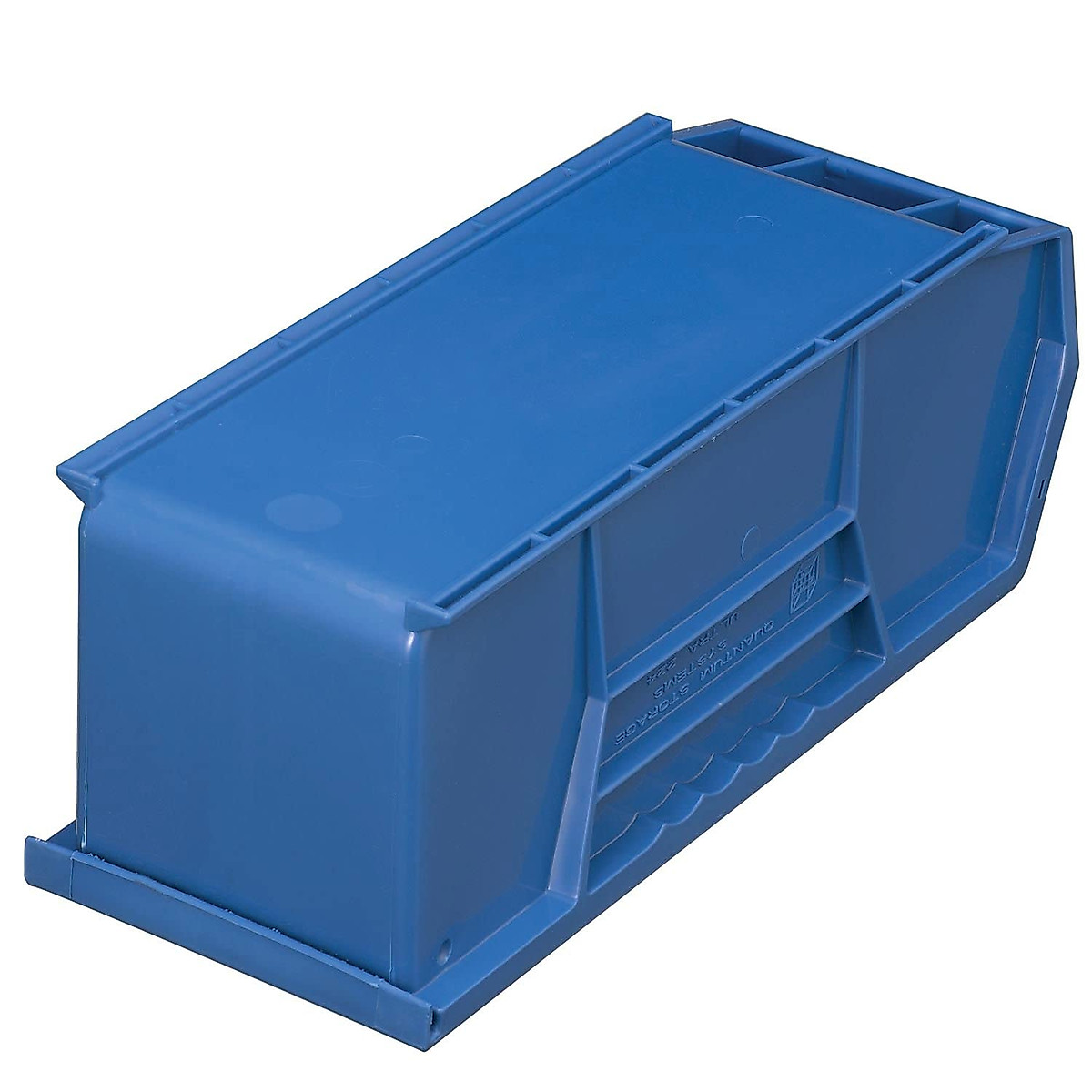 Global Industrial Plastic Hanging & Stacking Storage Bin, 4-1/8 x 10-7/8 x 4, Blue, Lot of 12