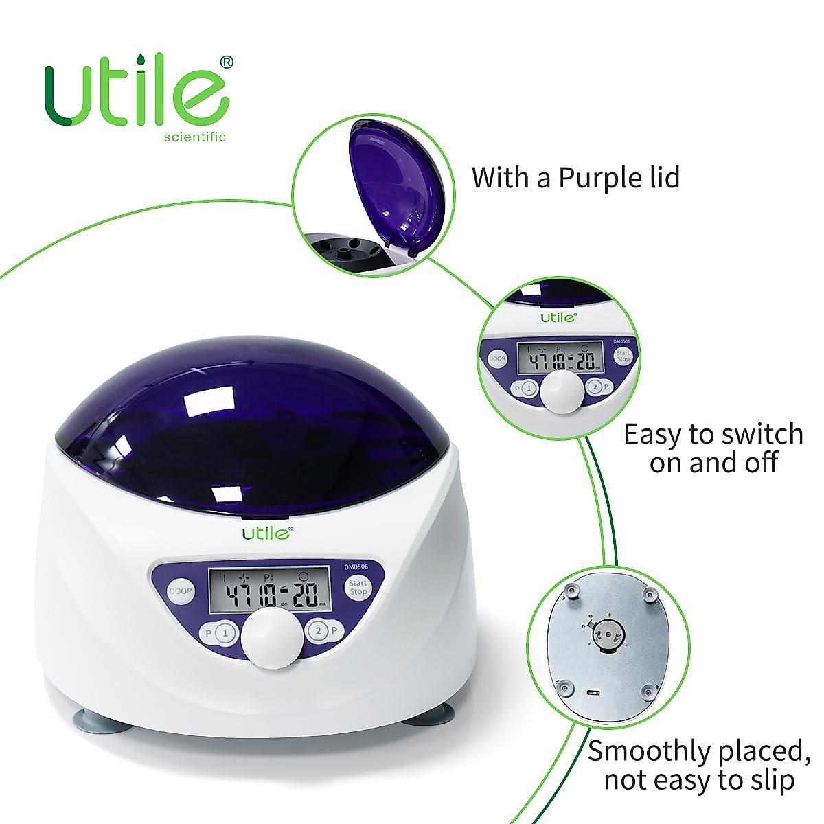 Utile Lab PRP Benchtop Centrifuge Machine with LCD Display, 6x15mL/10mL/7mL/1.5-5ml Lab Centrifuges 300-5000RPM Max. 2600xg RCF for Laboratory School, 4620.3004.1