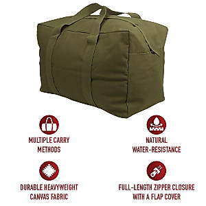 Rothco Canvas Parachute Cargo Bag Extra Large Duffle Bag 75L, Olive Drab
