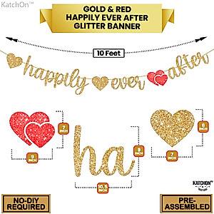 KatchOn, Gold Happily Ever After Banner - 10 Feet | Glitter Happily Ever After Sign for Bridal Shower Decorations | Wedding Shower Decorations | Wedding Decorations for Home Party, Engagement Party