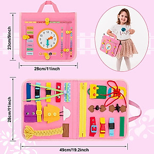 likrolwe Toddler Busy Board, Montessori Sensory Board for Learning Fine Motor Skills, Autism Preschool Activities Educational Travel Toys for 3+Year Old