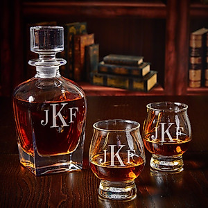 HomeWetBar Oakmont Etched Official Kentucky Bourbon Whiskey Taster Glasses, Set of 2 (Personalized Product)