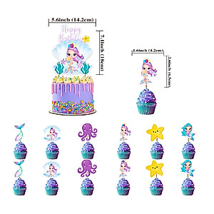 Mermaid Birthday Decorations Kit, All-in-1 Girl's Party Decor Package With Mermaid Tail Balloons, Hanging Swirls, Goodie Bags, Birthday Banner, Plates- Purple, Teal. Mermaid Party Supplies for kids.