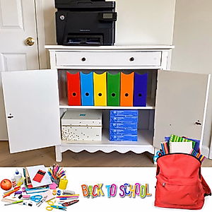 Evelots Magazine File Holder-Organizer-Full 4 Inch Wide-6 Colors-W/Labels-Set/6