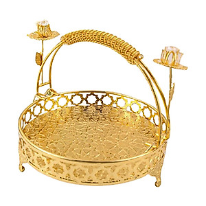 Generic European Style Serving Tray Dried Food Tray Organizer Wedding Gift Cupcake Dessert Party Display Fruit Tray, Aureate Small