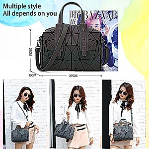 Longjet Purses and Handbags for Women Geometric Luminous Shard Lattice Holographic Tote Bags