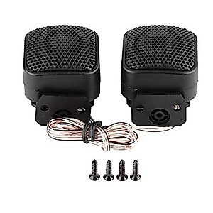 Automobile Tweeter Loudspeaker, 2pcs Car Small Square Speaker 500W Loud Audio Music Tweeter Loudspeaker for Most Cars Black