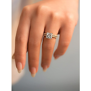 2ct Moissanite Princess Petite Shank Bridal Set 14K Gold - white-gold / 5.5 / Forever One D-E-F