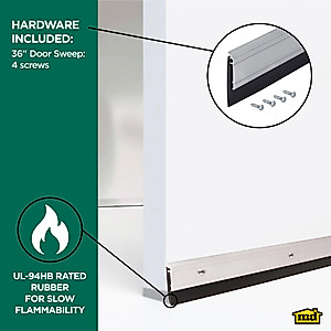 M-D Building Products 68247 1-1/4-Inch EPDM 36-Inch DB006 Commercial Grade Door Sweep, Mill, Silver
