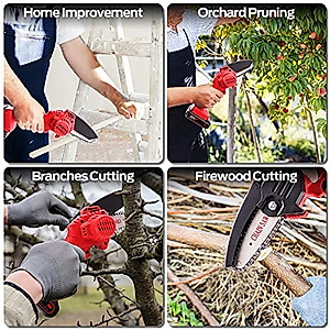 RLSOO Mini Chainsaw Chain Replacement 4 Inch for Cordless Electric Chainsaw Blade 4 Inch Handheld Chain Saw Pruning Shears for Tree Branches, Courtyard, Household and Garden (Only 2*Chains)