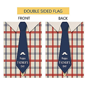 Father's Day Plaid Shirt Small Garden Flag Vertical Double Sided 12.5 x 18 Inch Work Hard Dad Burlap Yard Outdoor Decor