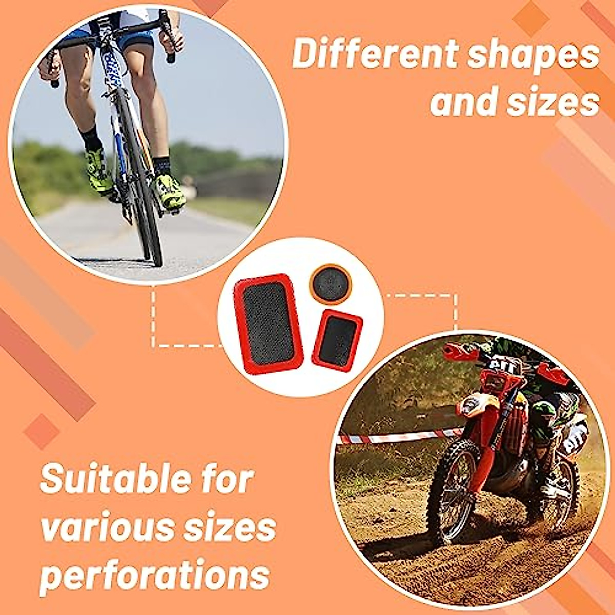 qoupln 88 Pieces Bicycle Tire Repair Patch Kit Bike Inner Tube Bike Tube Patch Kit Flat Tire Repair Kit Includes 84 Pieces Bike Tire Patches and 4 Pieces Metal Rasps for Bike Bicycle