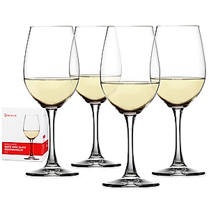 Spiegelau Wine Lovers White Wine Glasses, Set of 4, European-Made Lead-Free Crystal, Classic Stemmed, Dishwasher Safe, Professional Quality White Wine Glass Gift Set, 13.4 oz