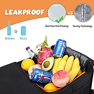 HEYTRIP Large Trunk Organizer With Built-in Leakproof Cooler Bag, 2 Tie-Down Straps, 4 Removable Dividers, Foldable Cover, Built with 2mm PE Board