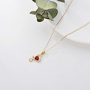 Yafeeso 14K Gold Stethoscope Necklace for Wonen, Heart-Shaped Stethoscope Pendant Necklace Medical Jewelry for Doctor Nurse Medical Student Gifts,16+2 Inch (Style 2)