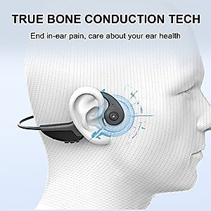 Bone Conduction Headphones - Bluetooth Comfortable Wireless Open Ear Headphones with Microphone - Sweatproof Running Headphones - Workout Bone Conducting Earphones Headset for Sports Gym Exercise