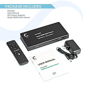 Expert Connect 4 Ports Quad HDMI Multi-Viewer/Screen Divider/Switch | 1080p @ 60Hz | 5 Viewing Modes