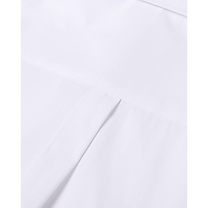 Alimens & Gentle Men's Solid Oxford Shirt Regular Fit Long Sleeve Button Down Shirts with Pocket White