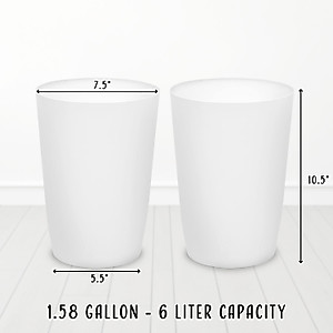 Hold N' Storage Small Open-Top Trash Can – Ideal for Kitchen, Office, Dorm, Bathroom – Compact Waste Bin for Tight Spaces – Perfect Bathroom Trash Bin – 10.5” x 7.5”, White