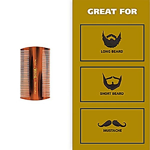 Wahl Beard & Mustache Wallet Comb for Men's Grooming - Handcrafted & Hand Cut with Cellulose Acetate - Smooth, Rounded Tapered Teeth - Model 3327