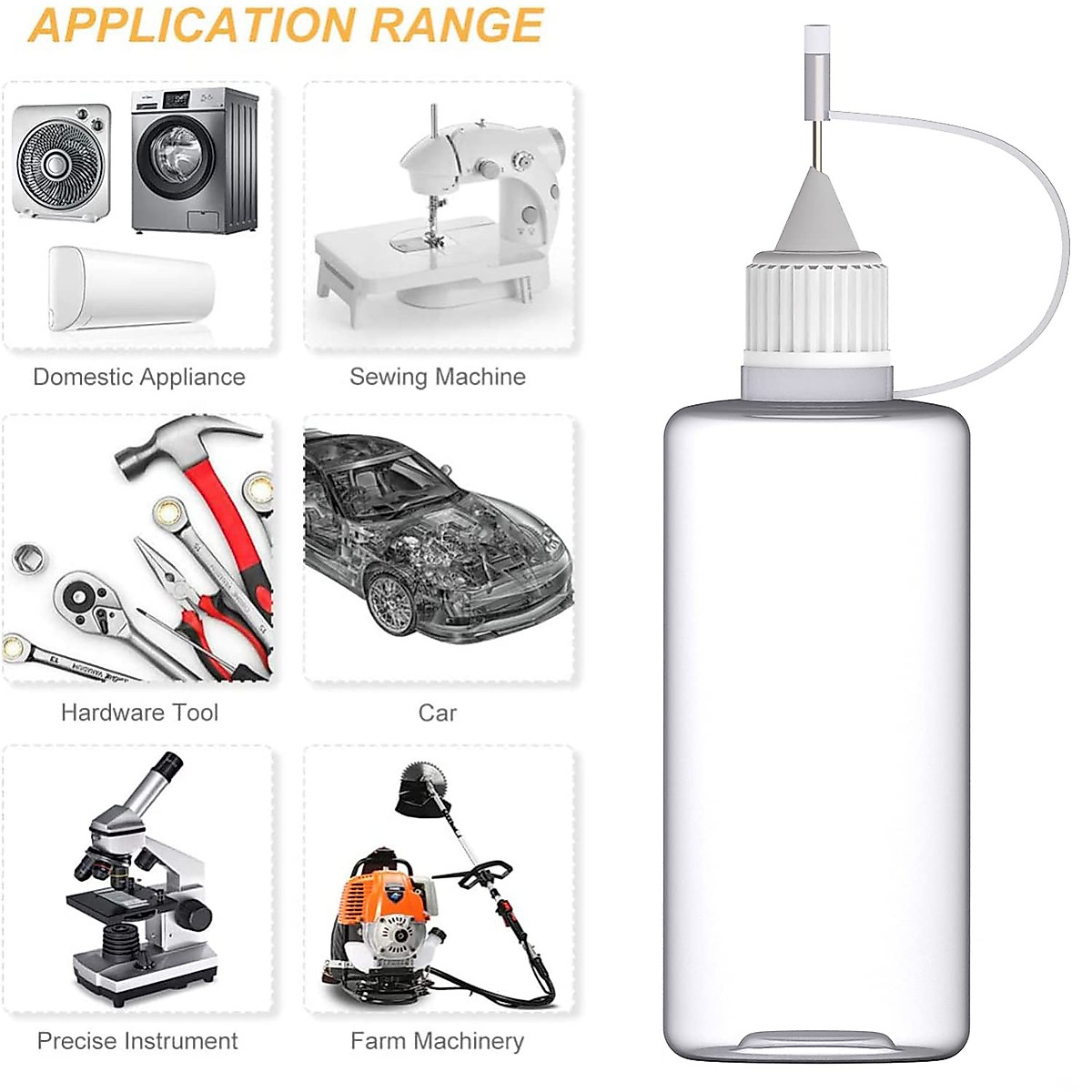 WANBAO 6 Pcs 2 Ounce Needle Tip Glue Bottle, Tip Applicator Bottle, for Glue,Liquid,Oil, DIY crafts Etc, Multi-Color.