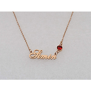 LikeFun Custom Made Any Name Necklace with Birthstone for My Girlfriend Cobi