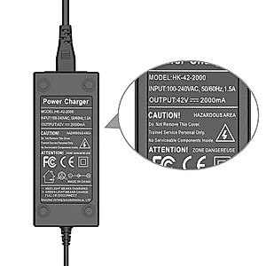 Toeaot 42V 2A Power Adapter with 3-Prong Inline Connector for 36V Pocket Mod,Dirt Quad,and Sports Mod Power Supply Adapter