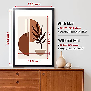 Annecy 20x30 Frame Black 1 Pack, Classic 20x30 Picture Frame Display 18x24 Pictures with Mat or 20x30 without Mat, Horizontal and Vertical for Wall-Mount, Decorate Home and Office with Large Paintings