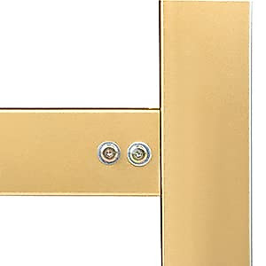 Savonnerie Coffee Tables for Living Room, Small Coffee Table with Gold Legs, Oak Top, 42" L x 21" W x 15" H